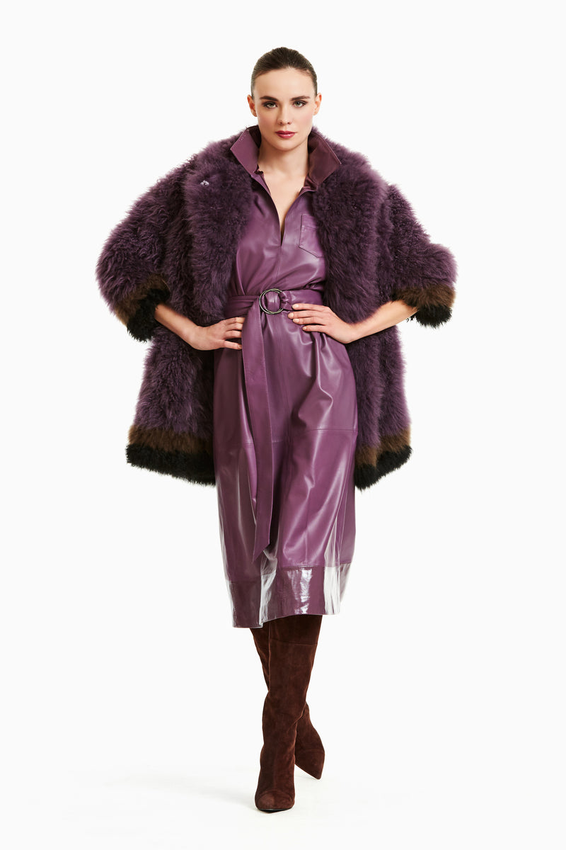 Vintage Violet Cashmere Lamb Coat with Brown and Black Trim – Dennis Basso